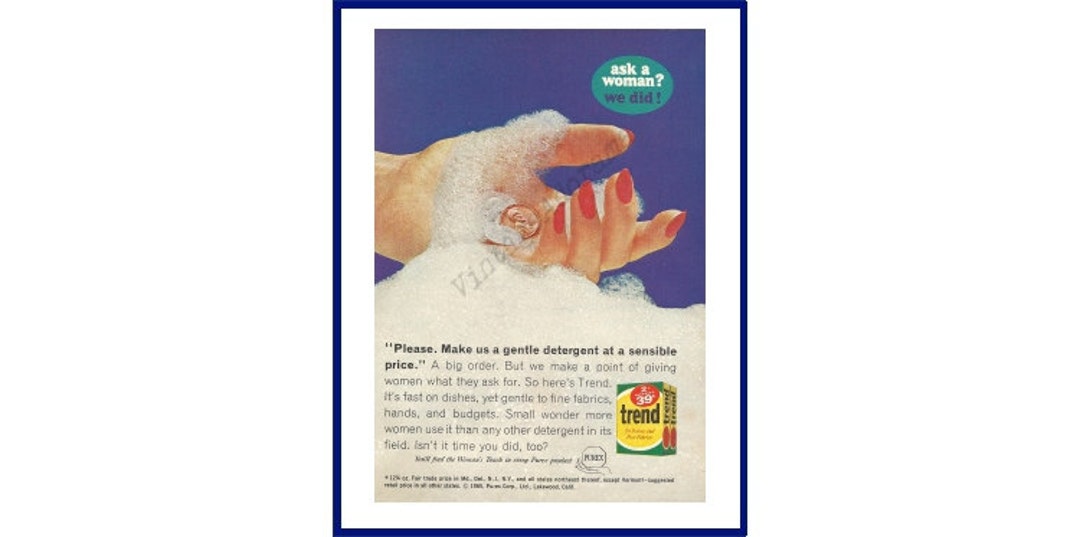 TREND DETERGENT Original 1965 Vintage Color Print Advertisement ...