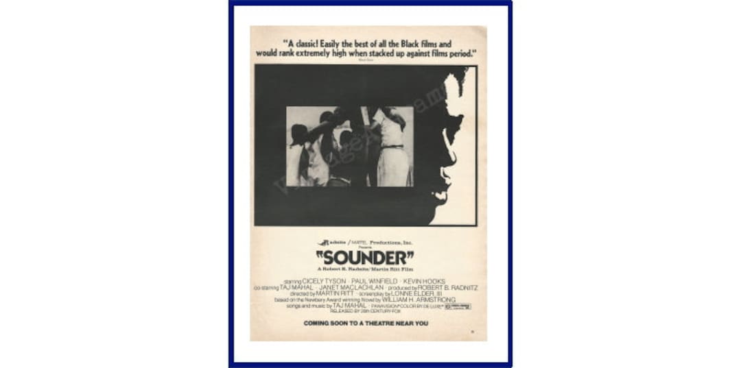 SOUNDER MOVIE Original 1972 Vintage Extra Large Black & White Print ...