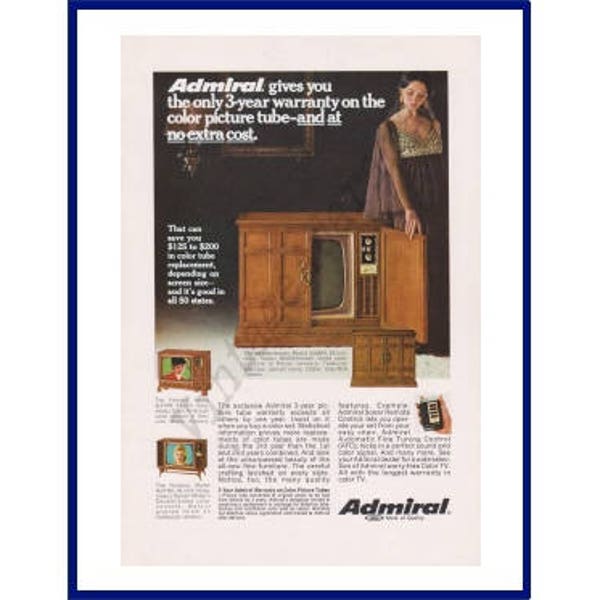 Admiral Television - Etsy