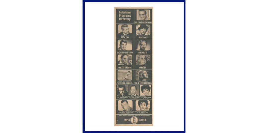 Buy WPIX ELEVEN / TV 11 Original 1964 Vintage Black & White Print ...