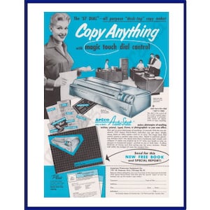 APECO Dial-a-matic Auto-stat Photocopier Original 1957 Vintage Print ...