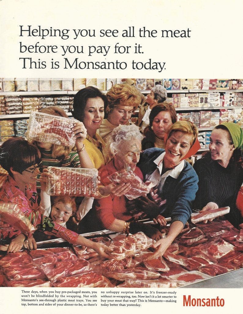 MONSANTO Original 1967 Vintage Extra Large Color Print Advertisement ...