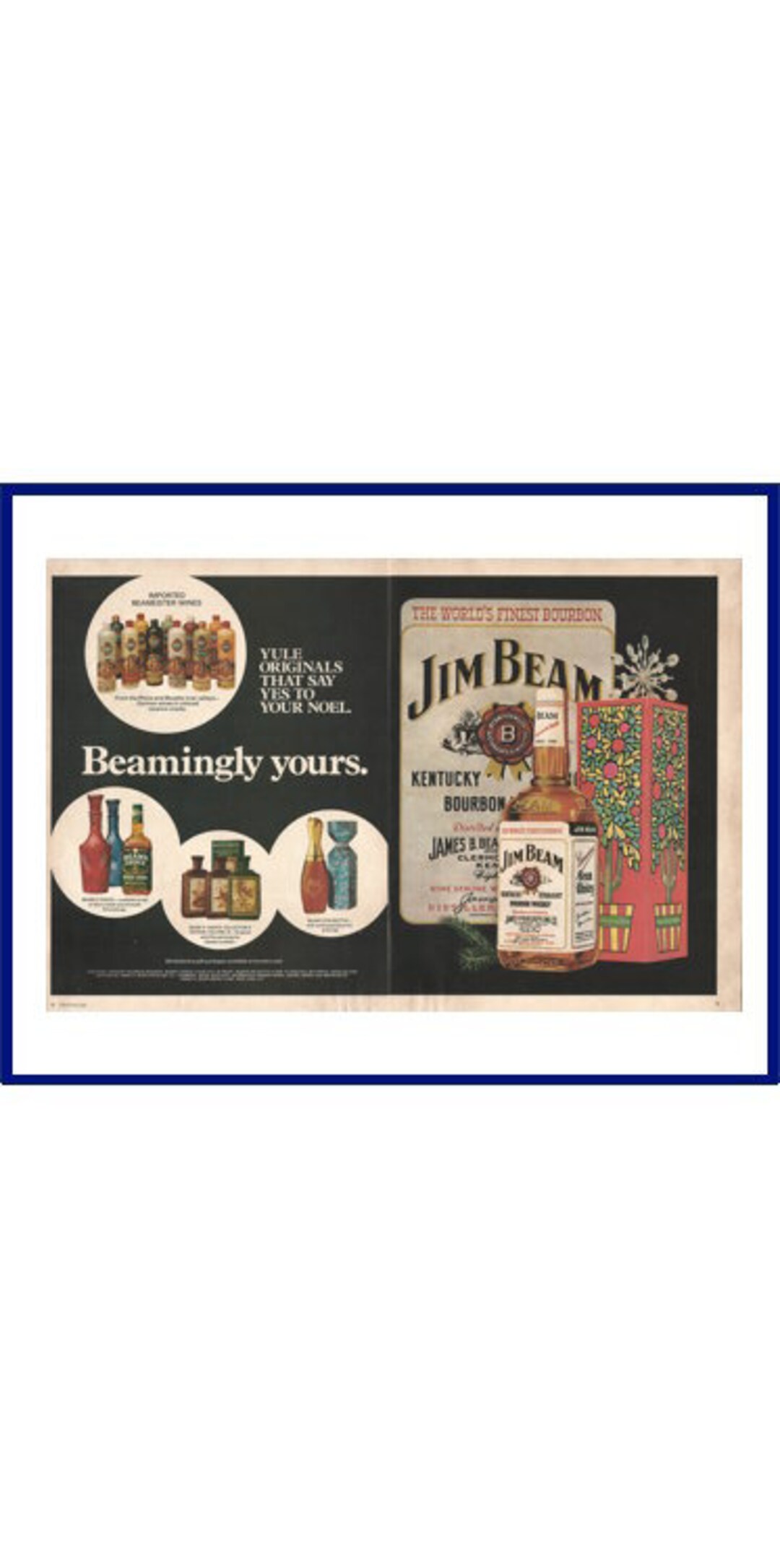 JIM BEAM Kentucky Bourbon Whiskey Original 1974 Vintage Print ...
