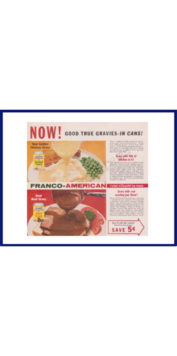 FRANCO-AMERICAN GRAVY Original 1960 Vintage Print Werbung | Etsy