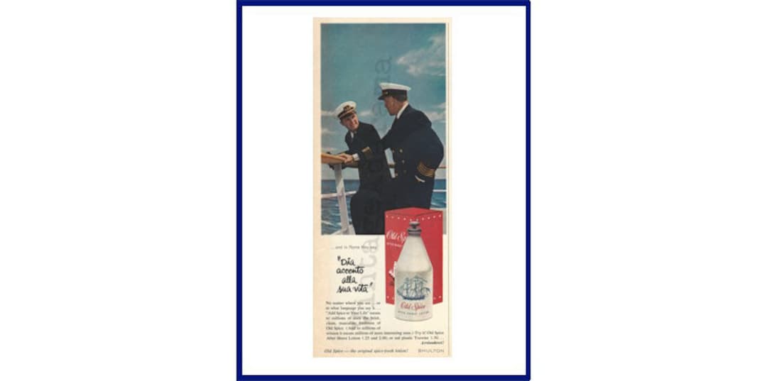 OLD SPICE After Shave Lotion Original 1963 Vintage Color Print ...
