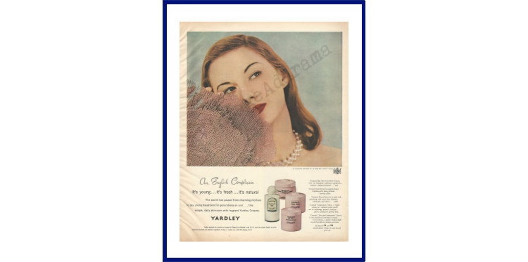 YARDLEY of LONDON CREAMS Original 1947 Vintage Color Print ...