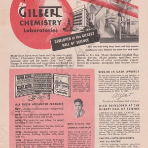 GILBERT CHEMISTRY SET Original 1946 Vintage Print Advertisement - "new ...