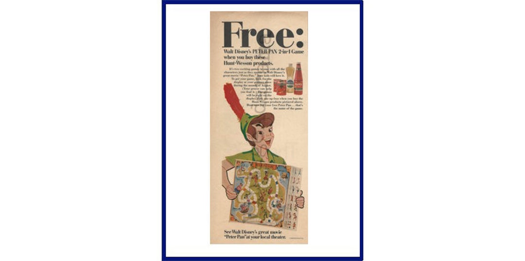 HUNT-WESSON Original 1969 Vintage Color Print Advertisement Peter Pan ...