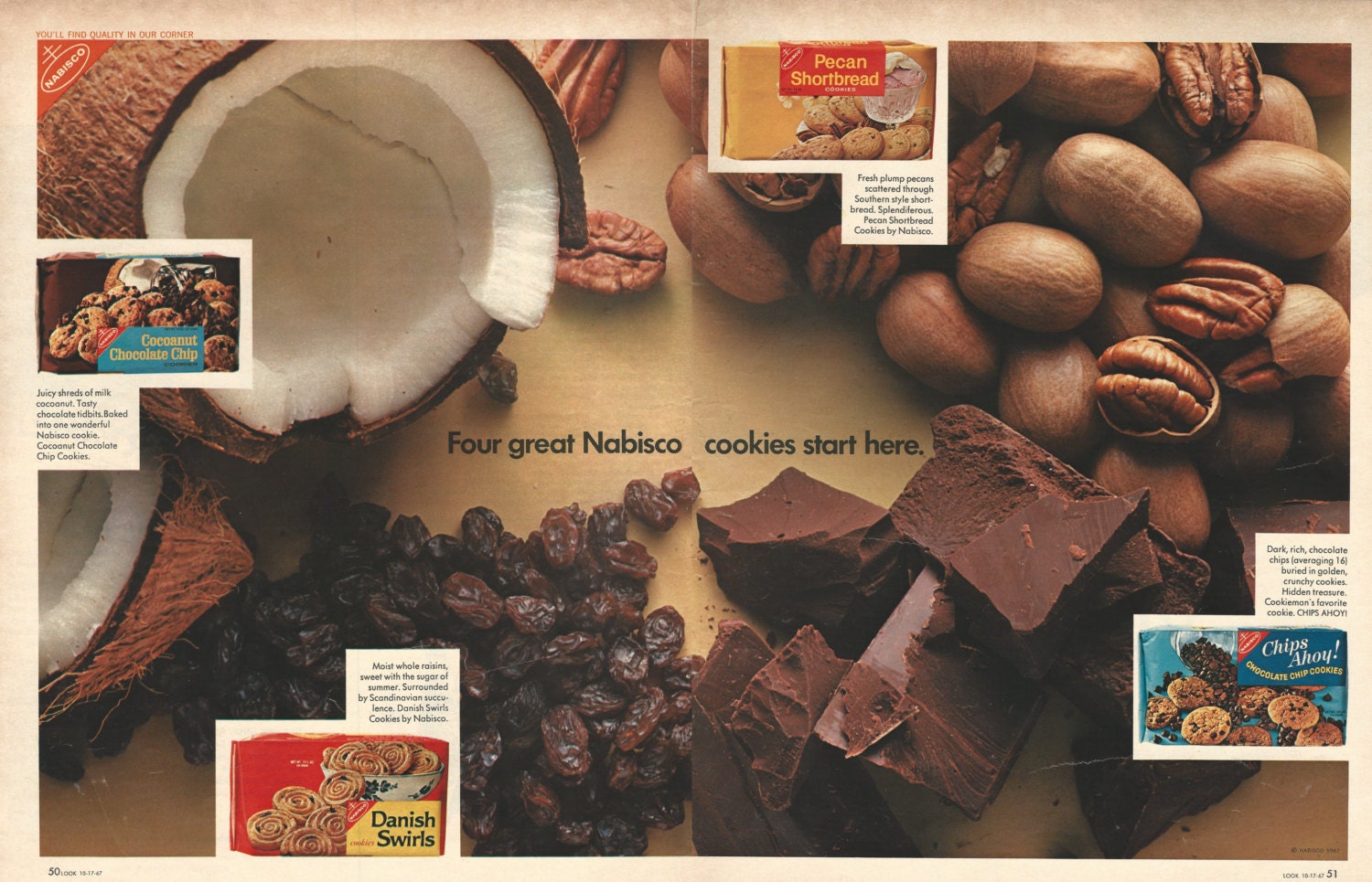 NABISCO COOKIES Original 1967 Vintage Extra Large Color Print ...