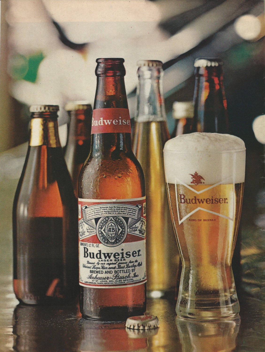 BUDWEISER BEER Original 1969 Vintage Extra Large Print Ad "Si otras ...