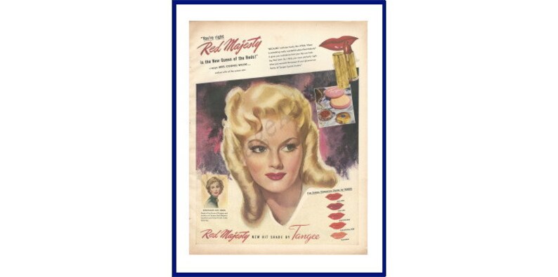 Tangee Lipstick Original 1947 Vintage Color Print Advertisement Youre