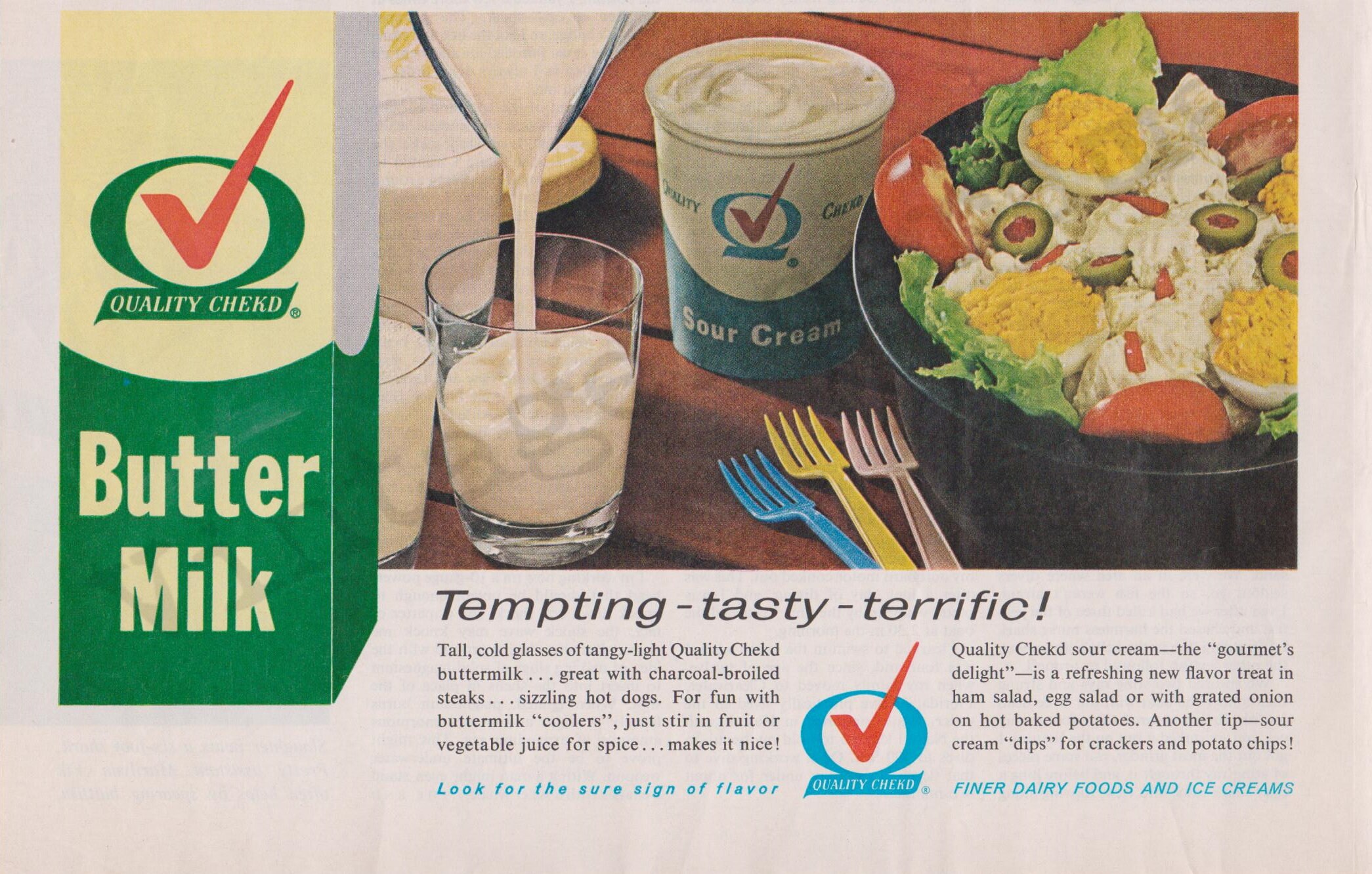 QUALITY CHEKD Butter Milk & Sour Cream Original 1962 Vintage Color ...