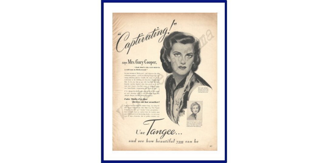 TANGEE LIPSTICK Original 1946 Vintage Black & White Print Advertisement ...