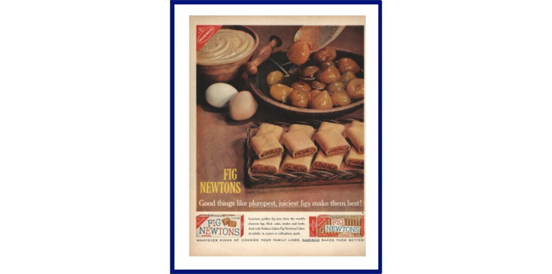 FIG NEWTON COOKIES Original 1961 Vintage Extra Large Color Print ...