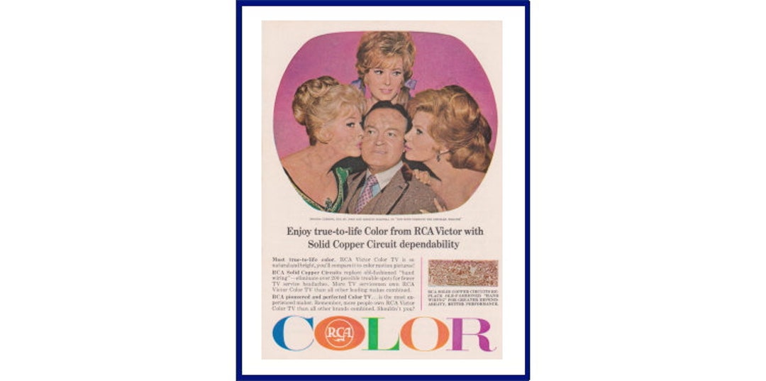 BOB HOPE / RCA Victor Color Television Original 1965 Vintage Print ...