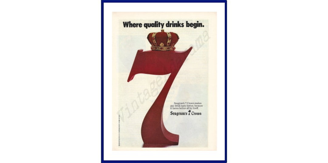 SEAGRAM'S SEVEN CROWN Whiskey Original 1977 Vintage Color Print ...