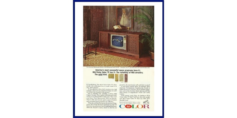 RCA Victor Color Television Original 1965 Vintage Print Advertisement ...