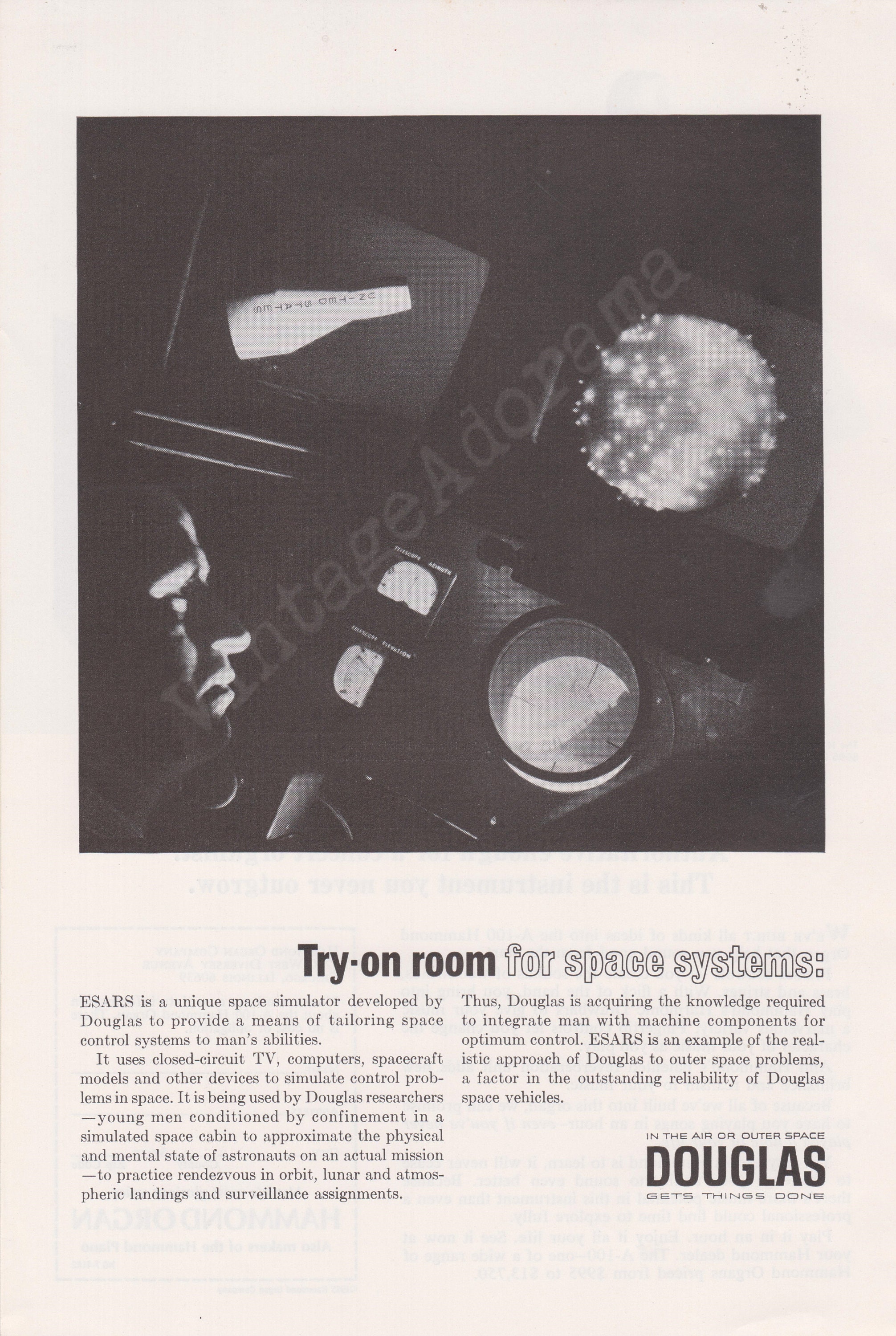 DOUGLAS Aircraft Company ESARS Space Simulator Original 1965 Vintage ...