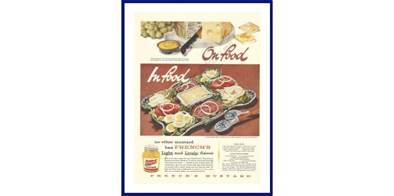 FRENCH'S MUSTARD Original 1957 Vintage Extra Large Color Print ...
