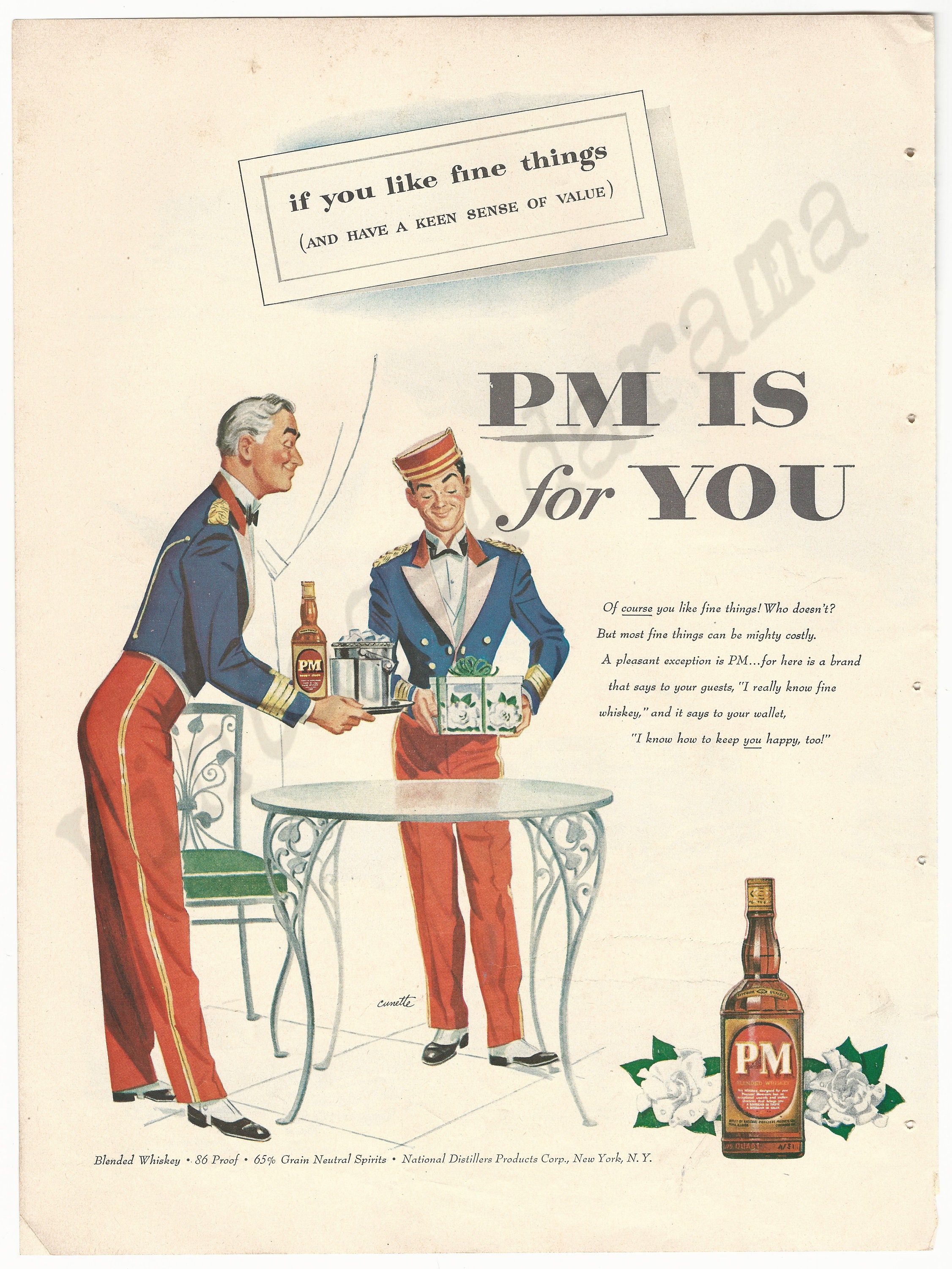 PM WHISKEY Original 1954 Vintage Extra Large Print - Etsy
