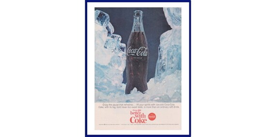 COCA-COLA Original 1965 Vintage Color Print Advertisement | Etsy