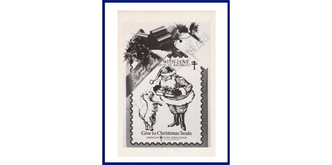 AMERICAN LUNG ASSOCIATION Christmas Seals Original 1982 Vintage Print ...