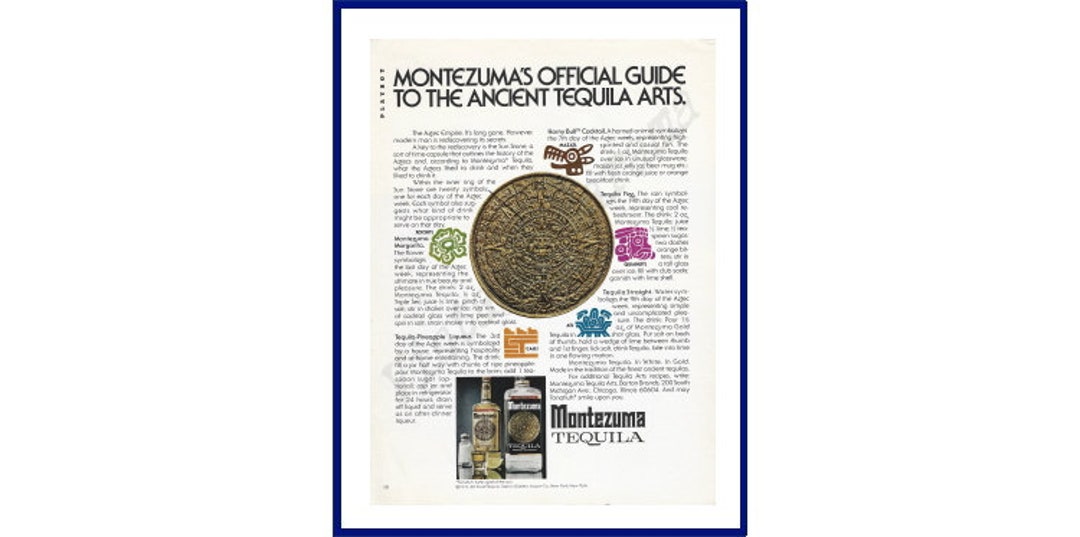 MONTEZUMA TEQUILA Original 1974 Vintage Color Print Advertisement ...