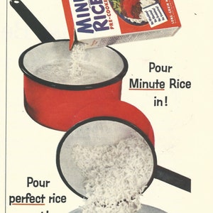 Minute Rice Original 1957 Vintage Color Print Advertisement | Etsy
