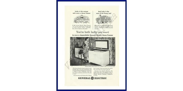 GENERAL ELECTRIC Home Freezer Original 1947 Vintage Black & White Print ...