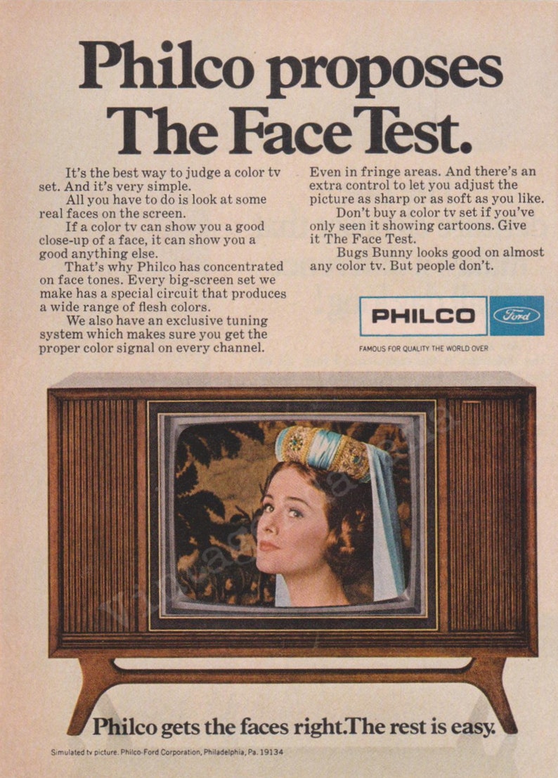 PHILCO COLOR Television Original 1968 Vintage Print - Etsy