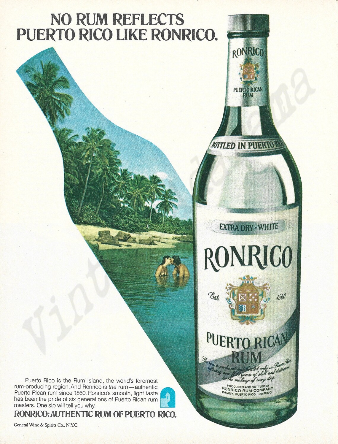 RONRICO PUERTO RICAN Rum Original 1979 Vintage Color Print ...
