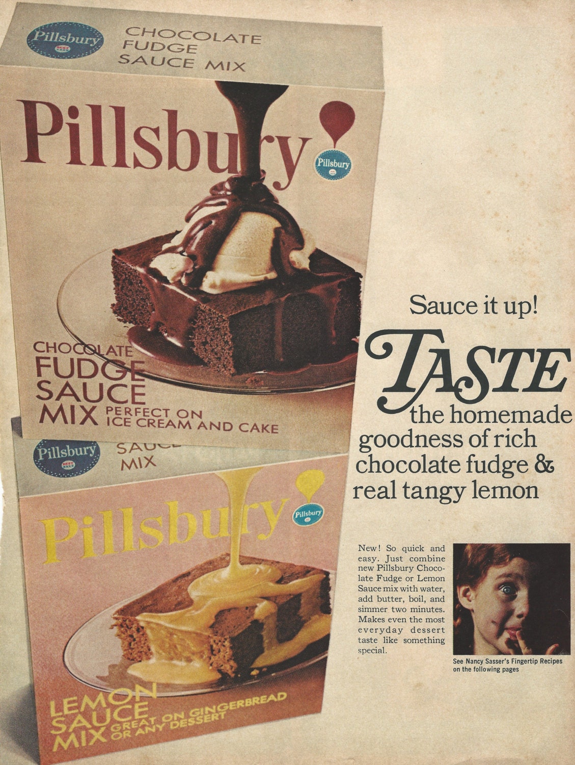 PILLSBURY SAUCE MIX Original 1967 Vintage Color Print Extra Large ...