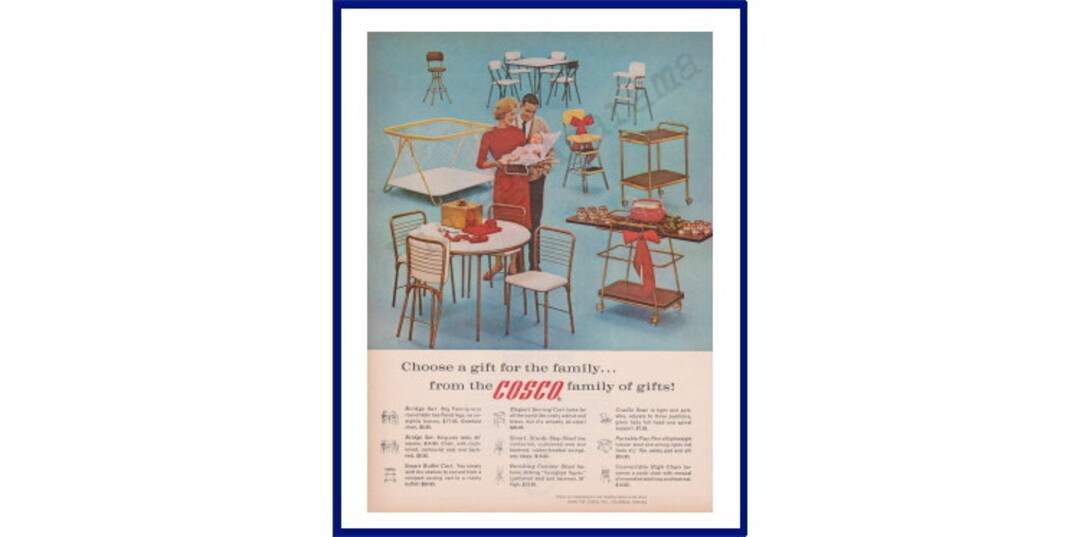 COSCO Original 1962 Vintage Color Print Advertisement "choose A Gift ...