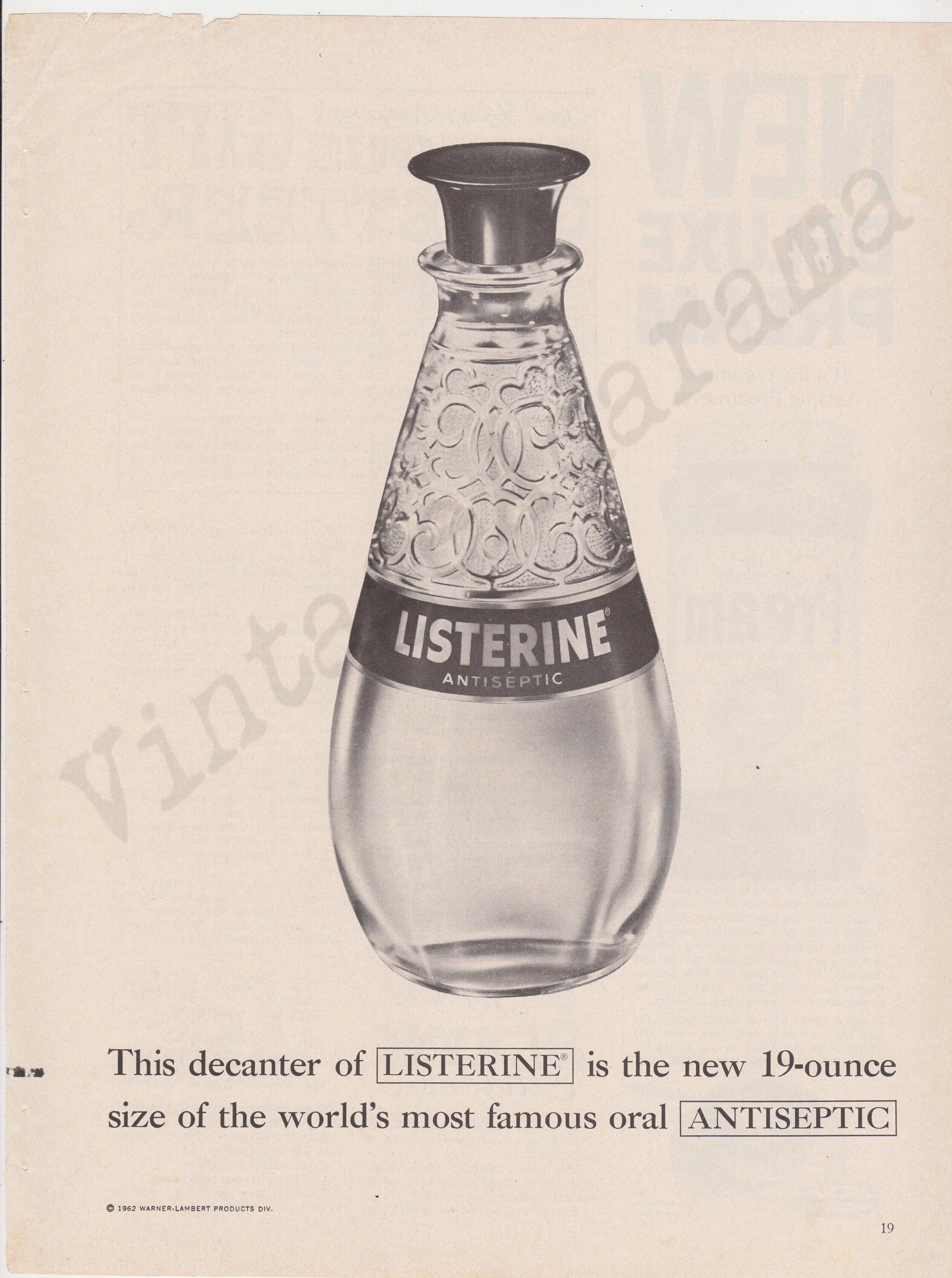 LISTERINE ANTISEPTIC MOUTHWASH Original 1962 Vintage Print ...