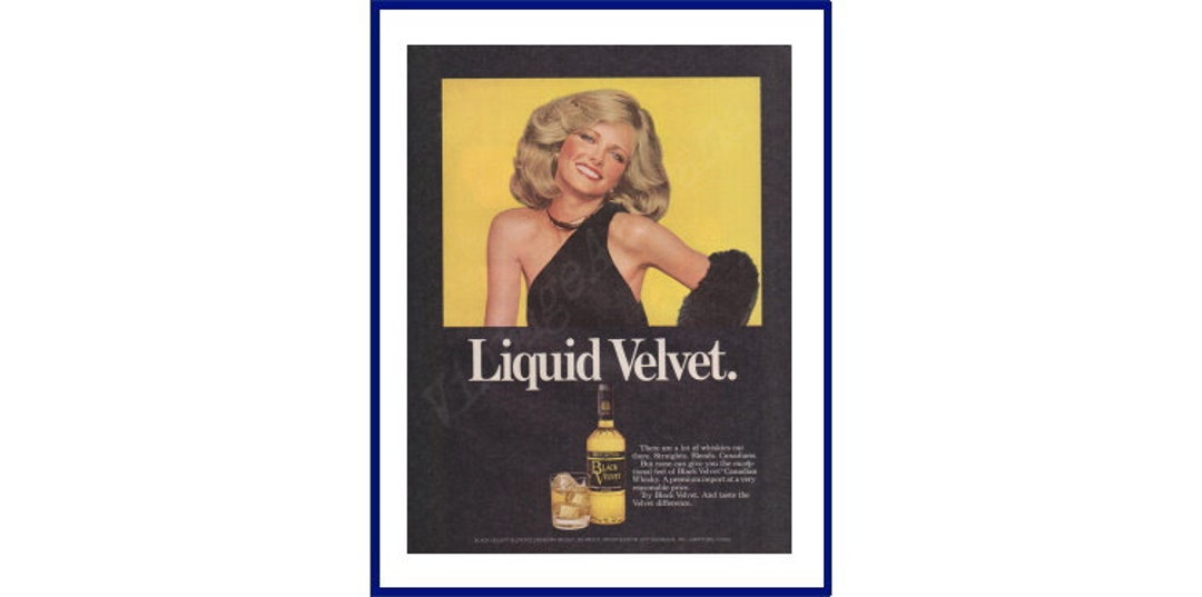 BLACK VELVET Canadian Whisky Original 1978 Vintage Color Print ...