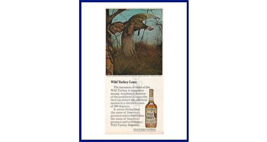 WILD TURKEY BOURBON Whiskey Original 1979 Vintage Color Print ...