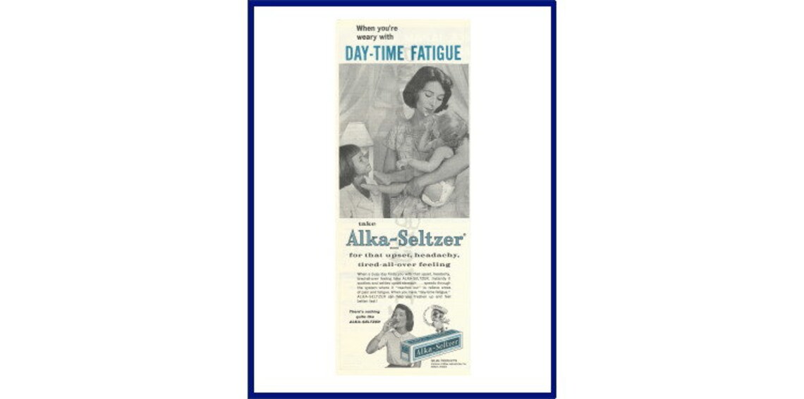 ALKA-SELTZER Original 1960 Vintage Print Advertisement "when You're ...