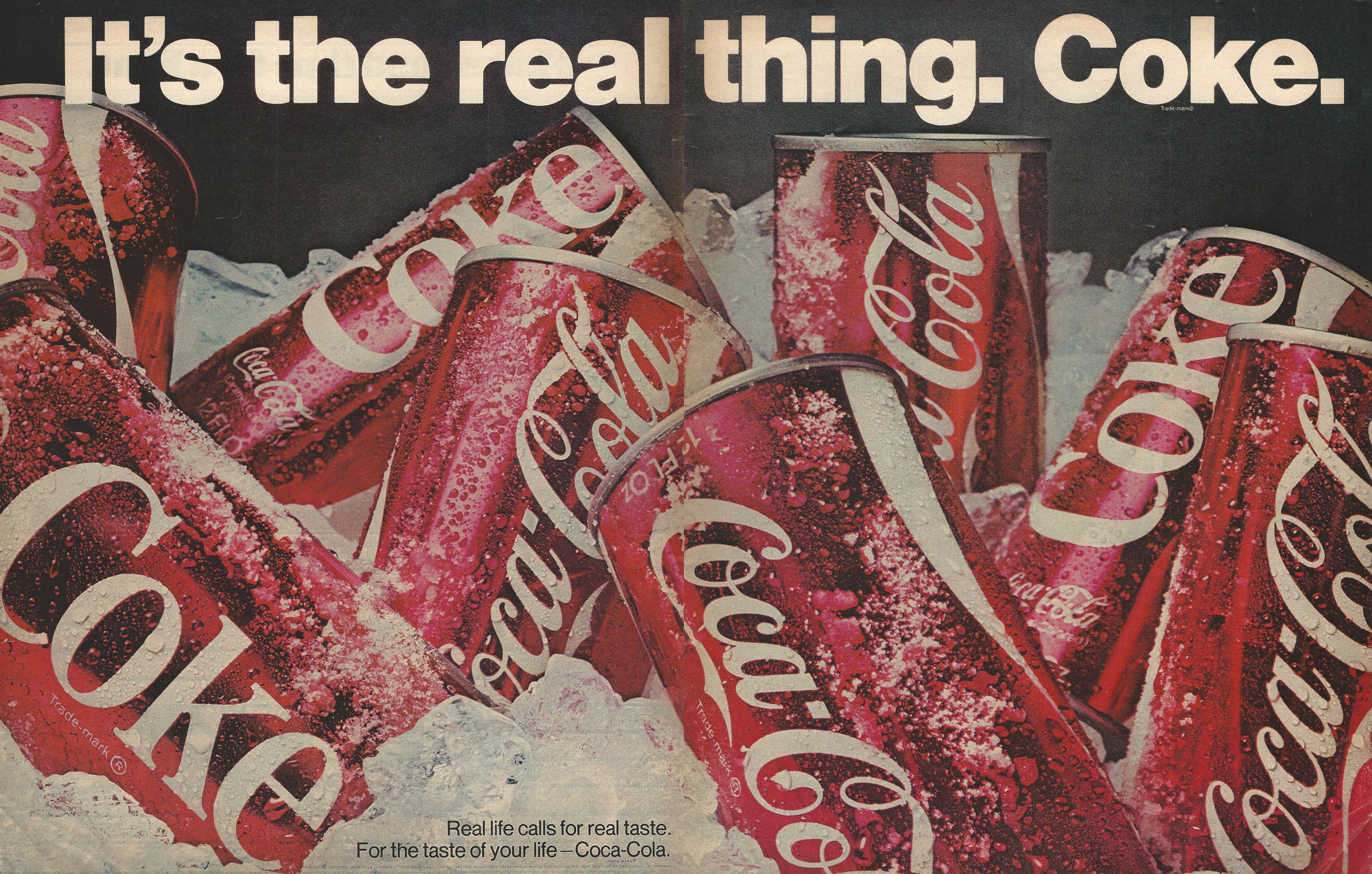COCA-COLA Original 1970 Vintage Extra Large Color Print Advertisement ...