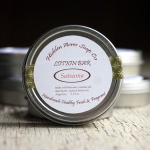 Satsuma Orange Solid Lotion Bar in a Travel, Gift for Teacher, Coworker ,purse Size Tin - Etsy