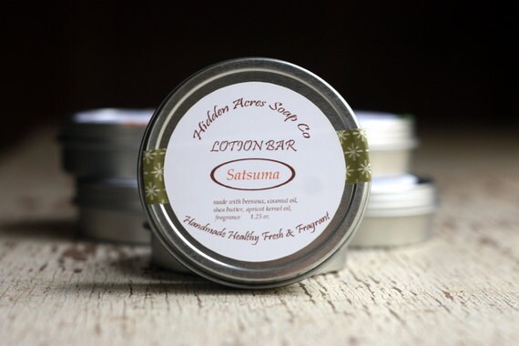 Satsuma Orange Solid Lotion Bar in a Travel Gift for Teacher | Etsy