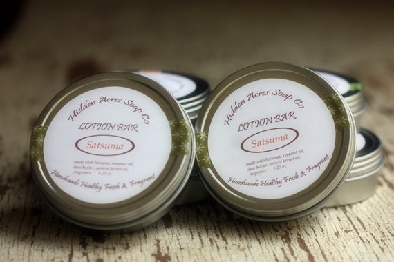 Satsuma Orange Solid Lotion Bar in a Travel Gift for Teacher | Etsy