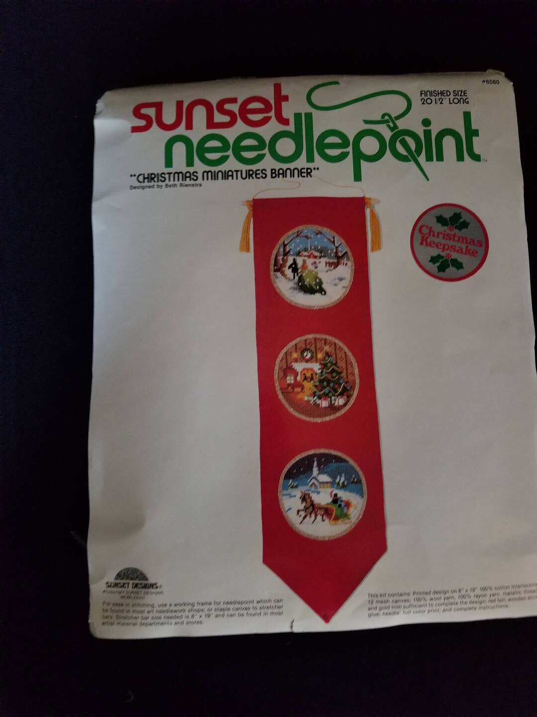 DIY Sunset Needlepoint Christmas Miniatures Banner #6060 - Etsy