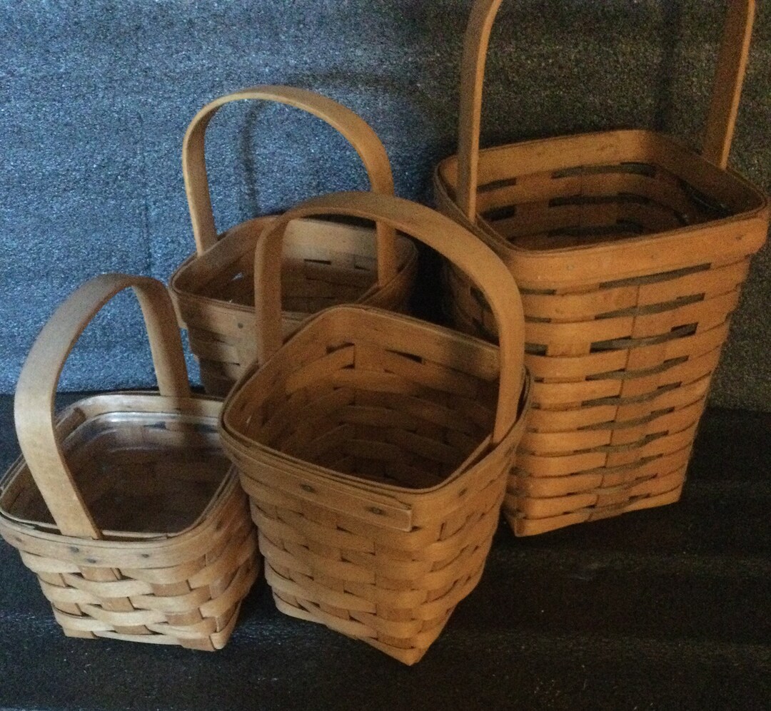 Four Longaberger Square Tall Baskets - Etsy