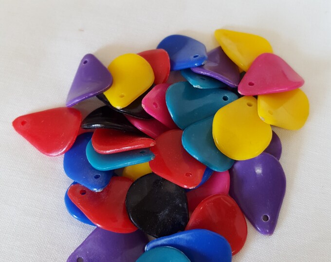 SALE Plastic Teardrop, Petal Shaped Beads, 70 in Bright Colors - Etsy