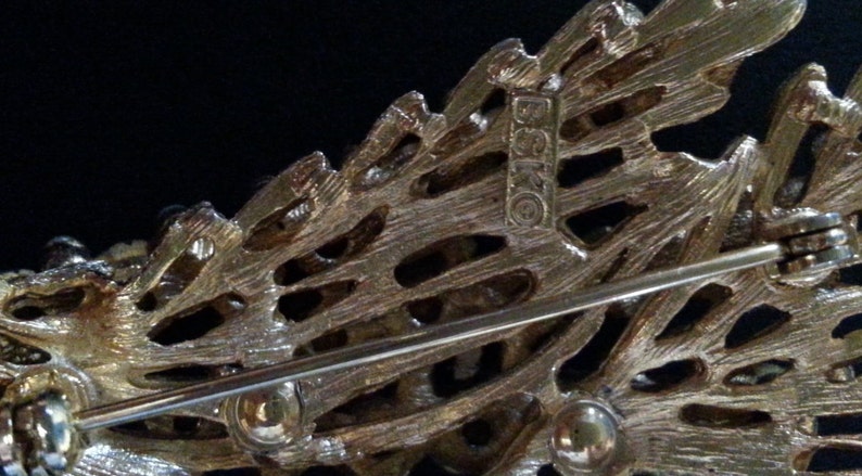 Brooch Stunning With Shiny Green Rhinestones and Pearls on a - Etsy