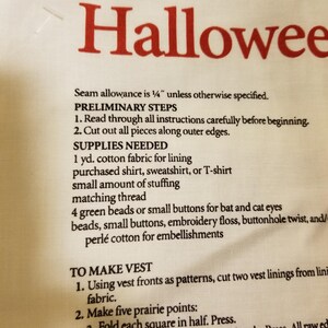 VIP Fabric Panel to Make a Halloween Vest - Etsy