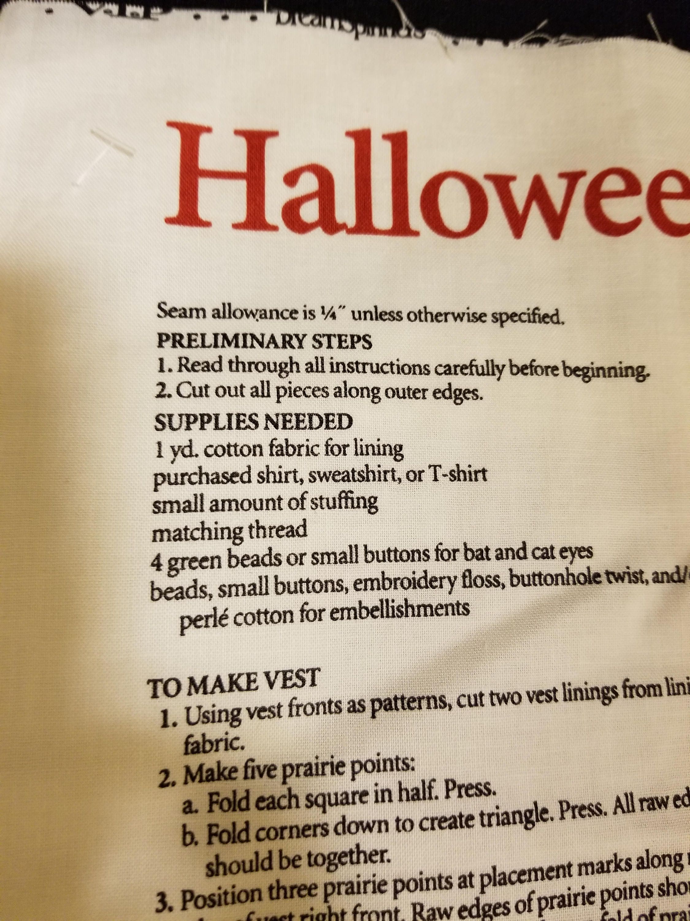 VIP Fabric Panel to Make a Halloween Vest - Etsy