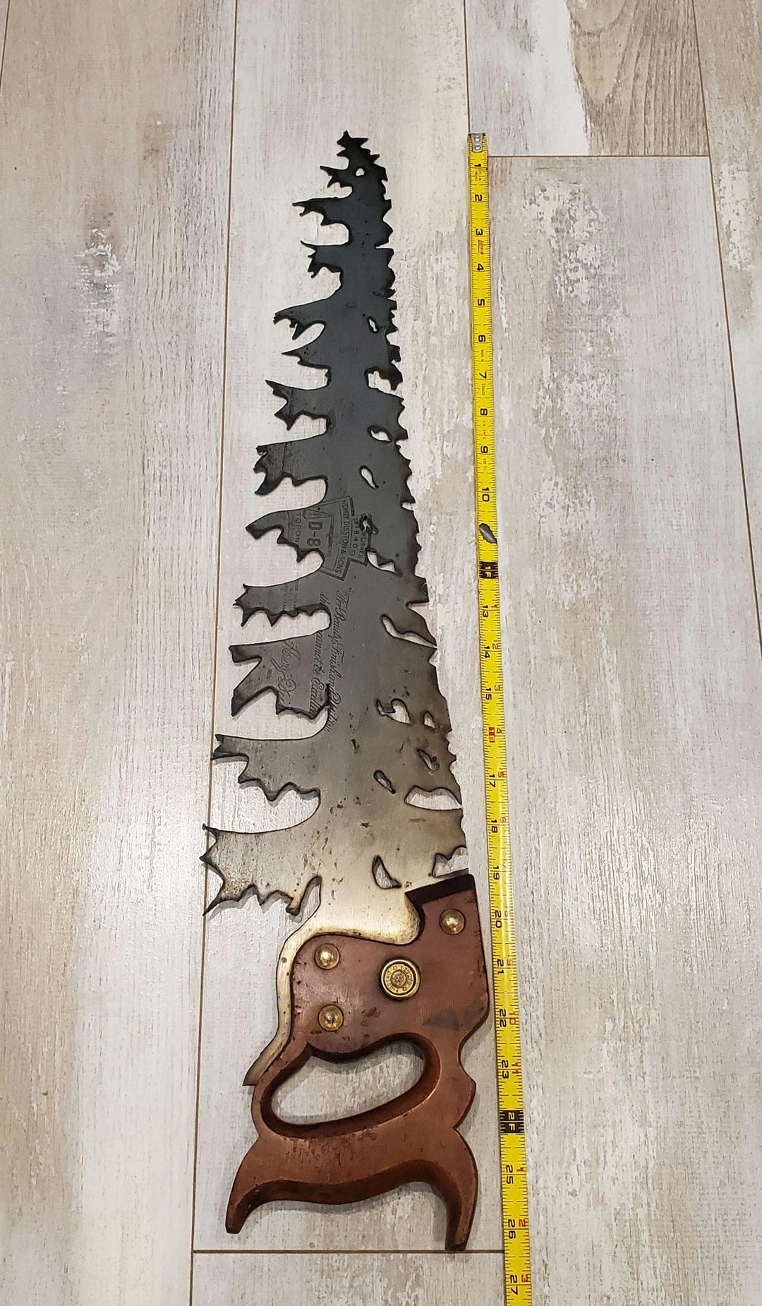 Antique Saw Pine Tree Art Farmhouse Decor Disston Canada Signature on ...