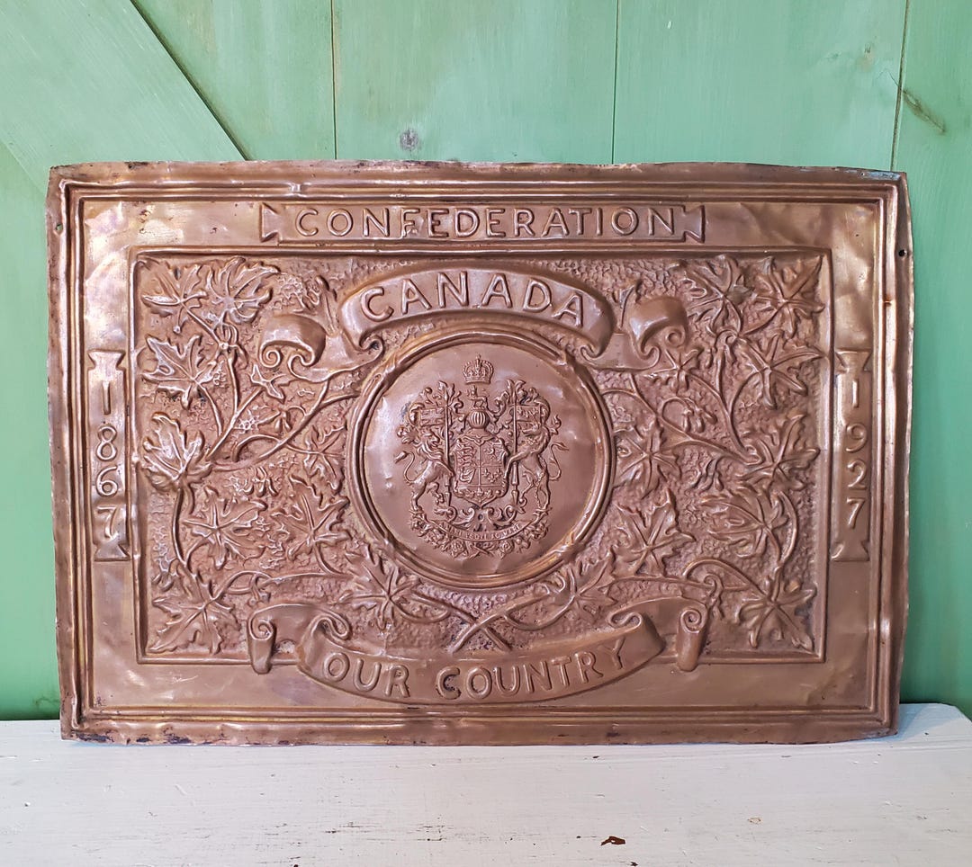 Canada Confederation 1927 Wall Art Copper Plaque Collectible Jubilee ...