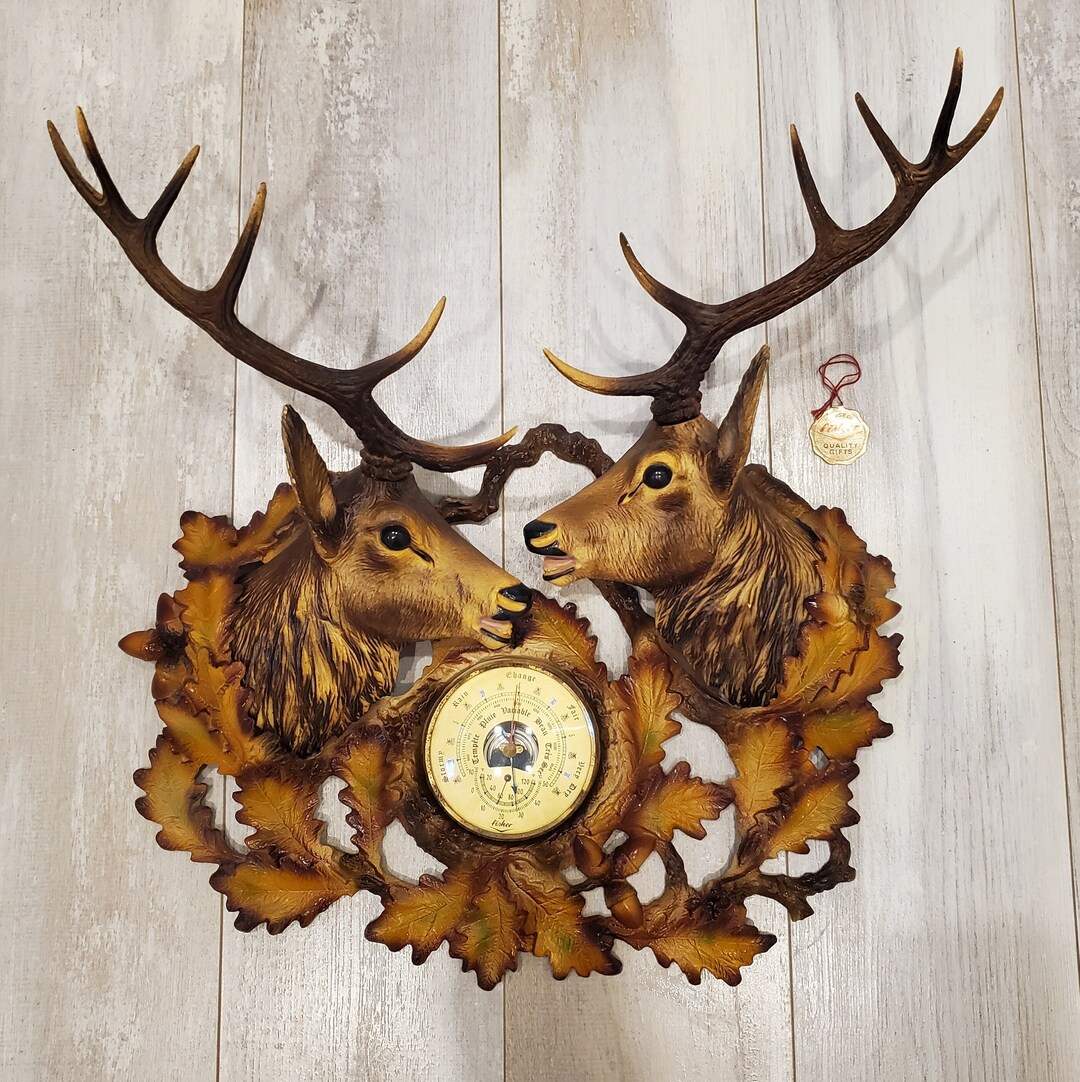 Buck Wall Mount Man Cave Oak Leaf Decor Hunting Cabin Cottage - Etsy